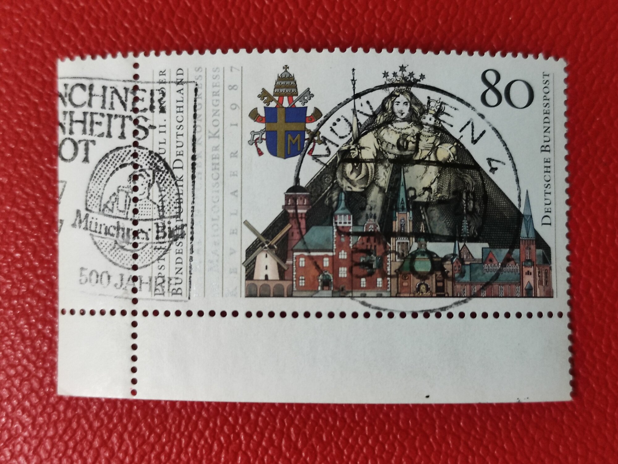 Марки Германия 1987. Серия: Визит Папы Римского Иоанна Павла II в Федеративную Республику Германия. Гашение. Редкость. MNH - см фото