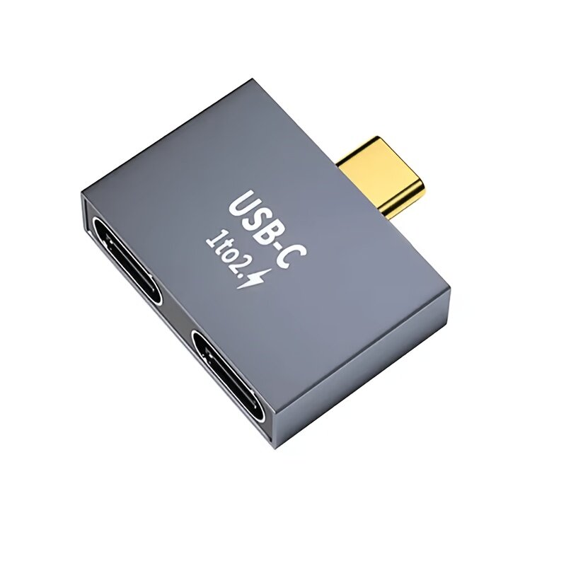 Разветвитель USB-C (M) на 2 USB-C (F), переходник-удлинитель для зарядных устройств PD, power bank, ноутбуков, модель 2C TO 1C