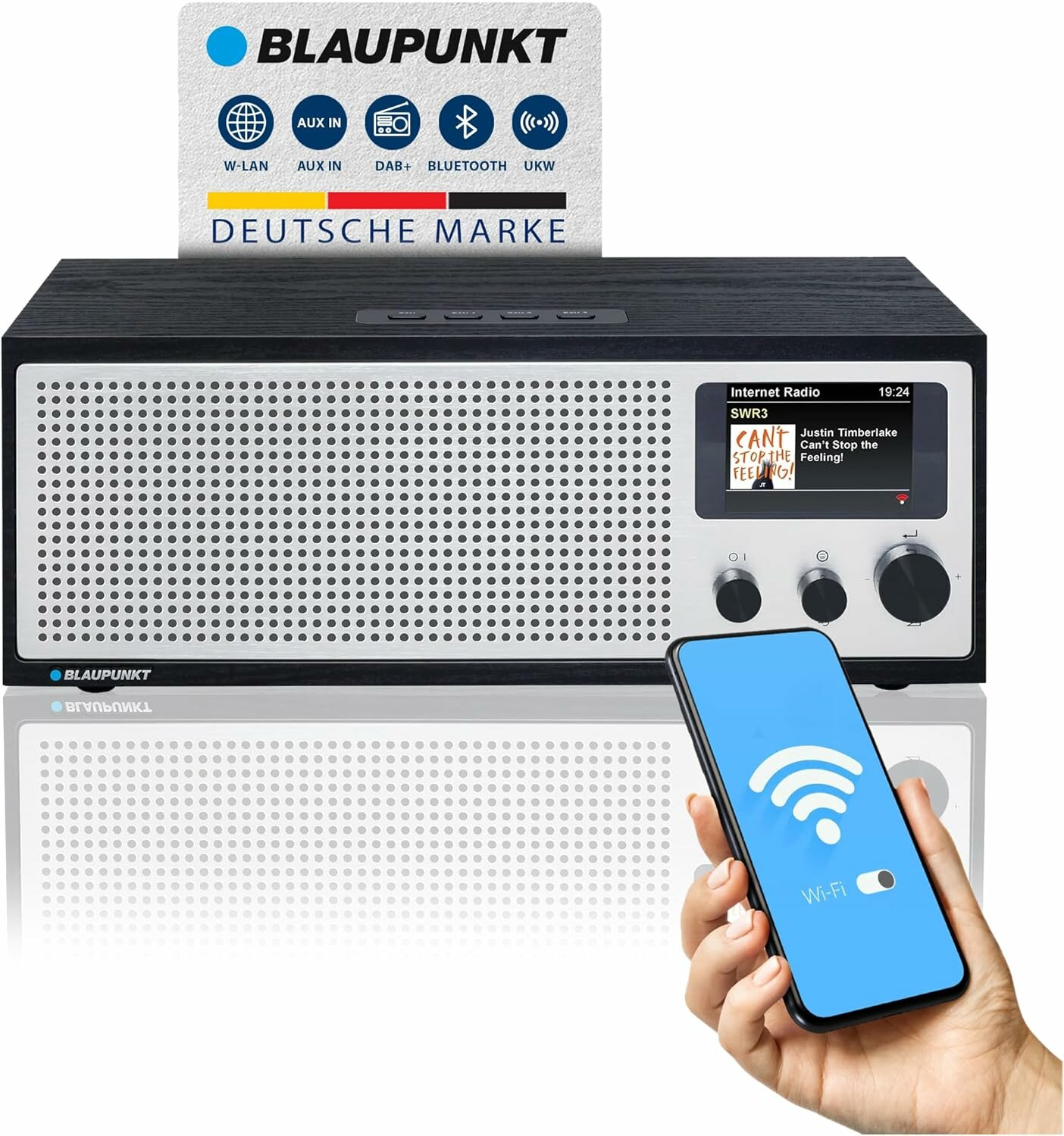 Стерео интернет радиоприемник Blaupunkt IRD 400 Napoli (/FM/BT/DAB+) 20 Вт, черный/серебристый