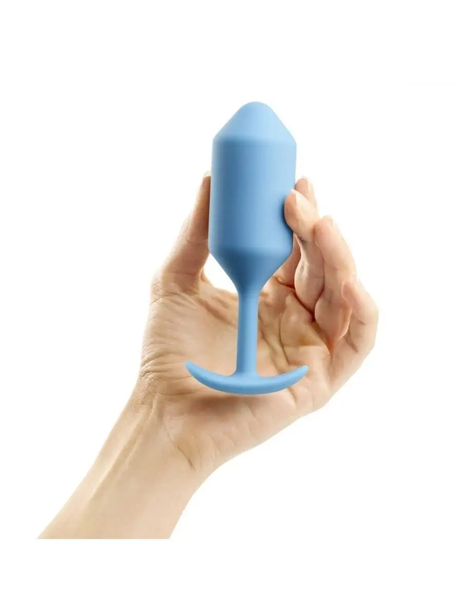 27483 B-Vibe Snug Plug 3, голубая. Анальная пробка из силикона