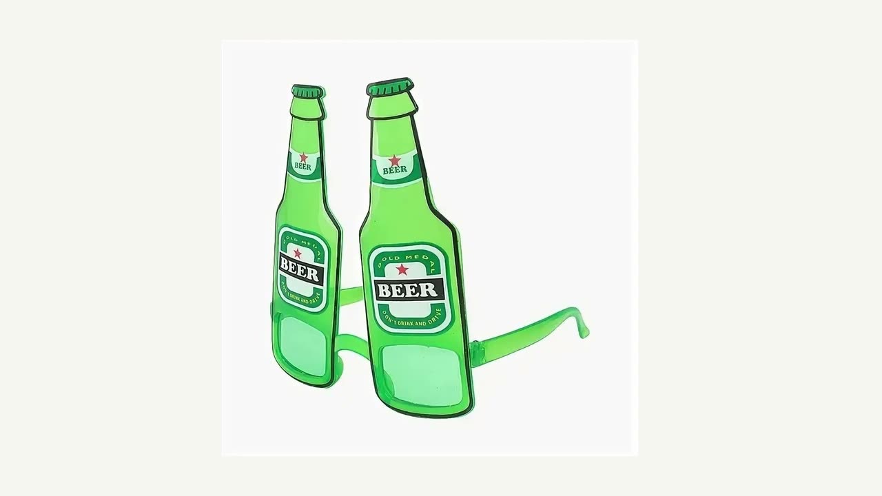 Карнавальные очки в виде бутылки пива, зеленые, для вечеринок и праздников — фото 1