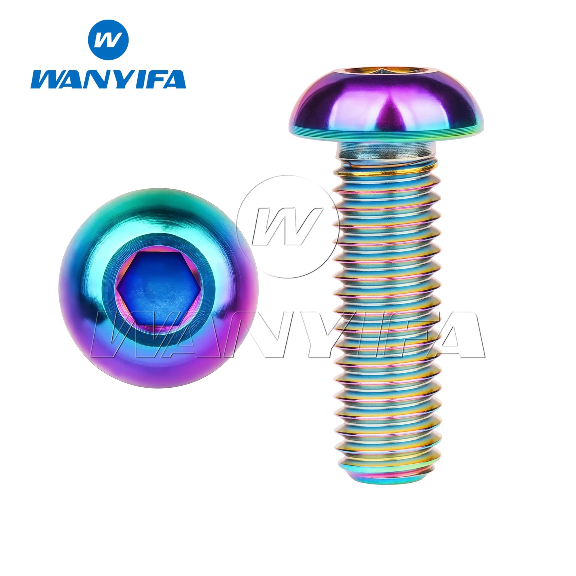 Болты титановые Wanyifa M6x16mm, Rainbow, 5шт