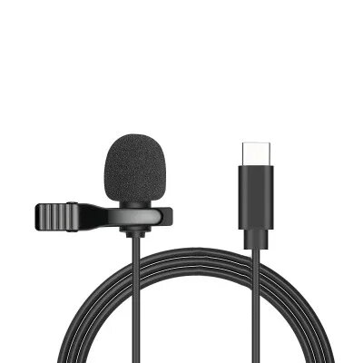 Микрофон Lavalier Type-C, проводной, черный