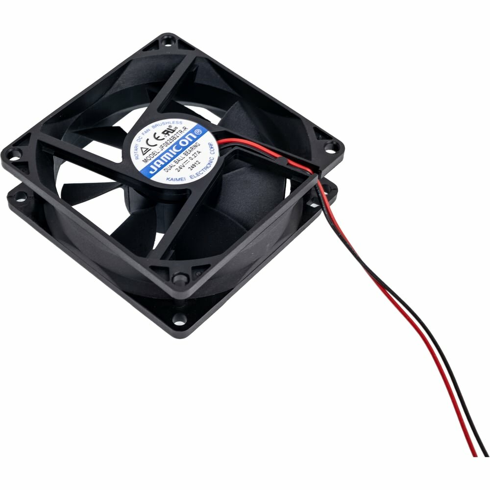 Вентилятор JAMICON JF0825B2TR 80х80х25 24В с разъемом 2 конт. MOLEX 5239-2(PHU-2) С00040031 — фото 1