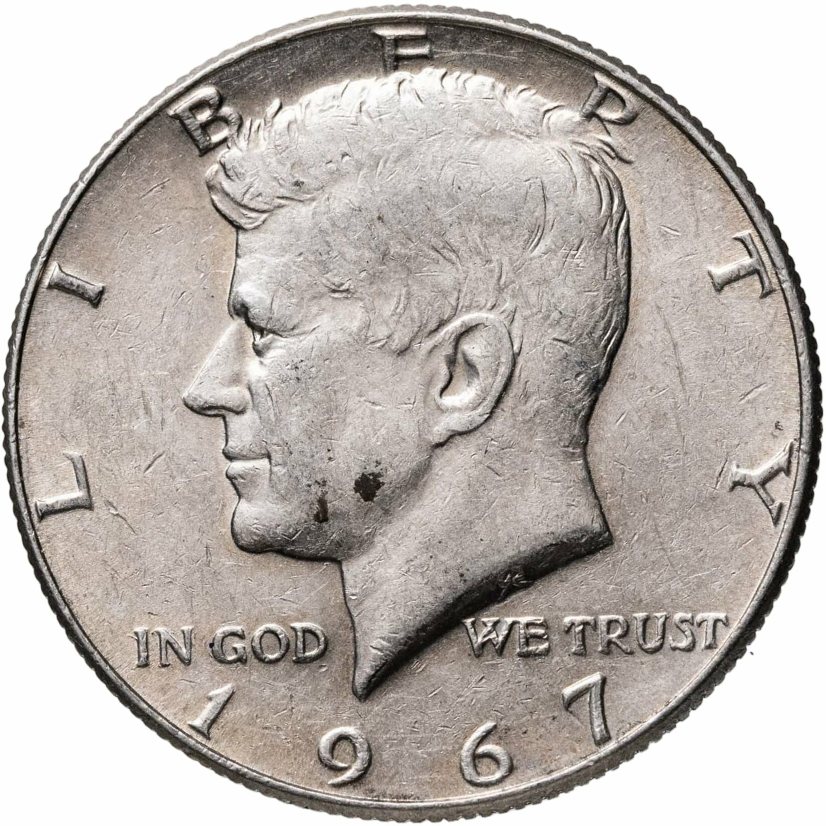 США 50 центов 1/2 доллара, half dollar 1967 Kennedy Half Dollar Кеннеди, Серебро 400, в сохранности XF