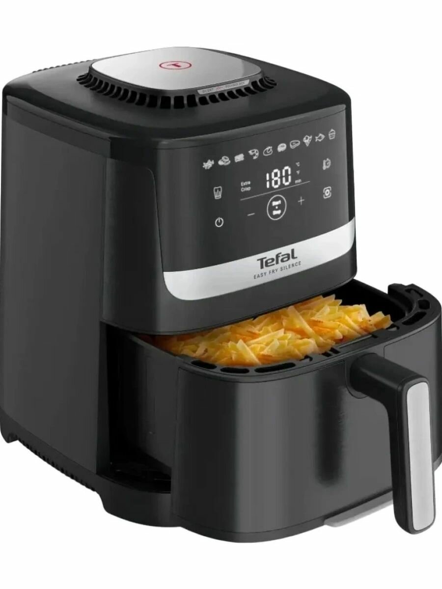 Аэрогриль Tefal EY5528E0 5л 1670Вт черный/серебристый AirGril Tefal EY5528E0 5L 1670W black/silver