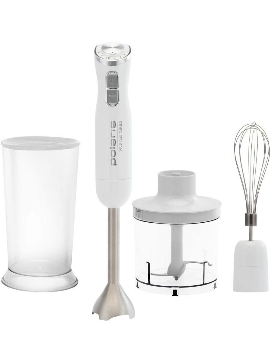 Блендер погружной Polaris PHB 1476 1400Вт белый/серебристый Hand Blender Polaris PHB 1476 1400W white/silver