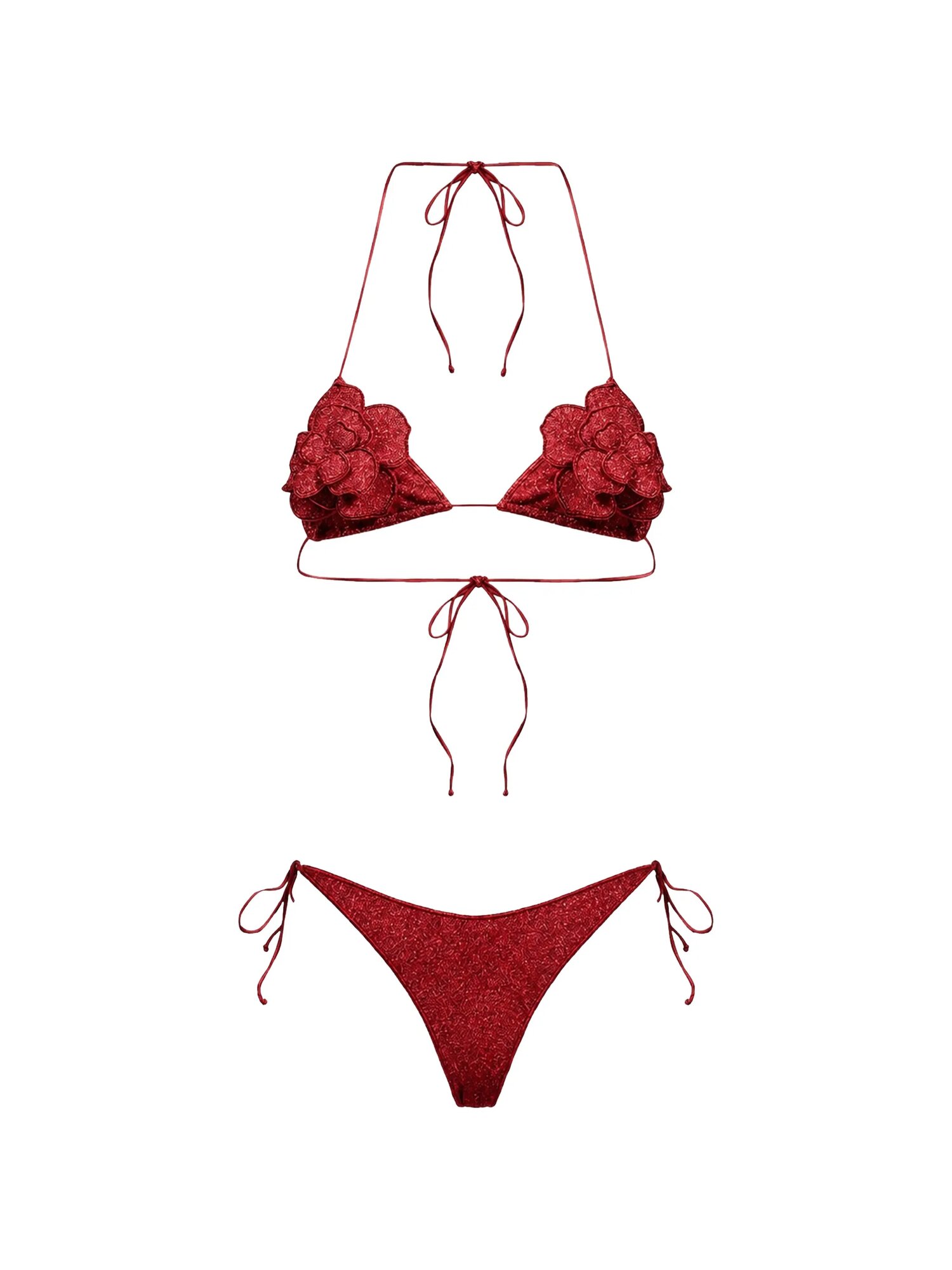 Купальник Lumière floral-appliqué lurex bikini