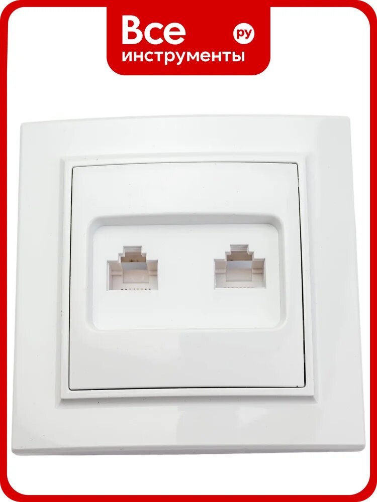 Розетка EKF Минск RJ-45+Phone СП белая ERK00-135-10