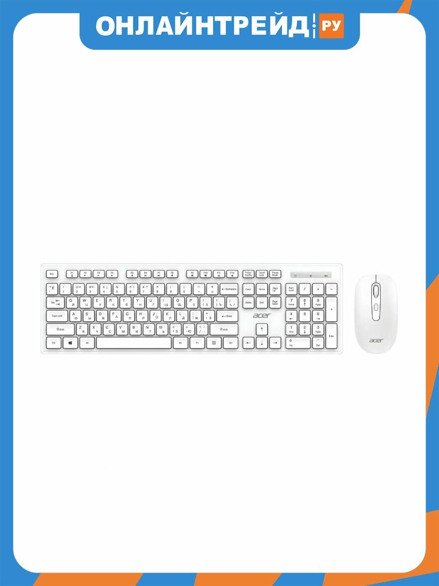Клавиатура + мышь Acer OCC503 клав: белый мышь: белый USB беспроводная (ZL. ACC11.00L)