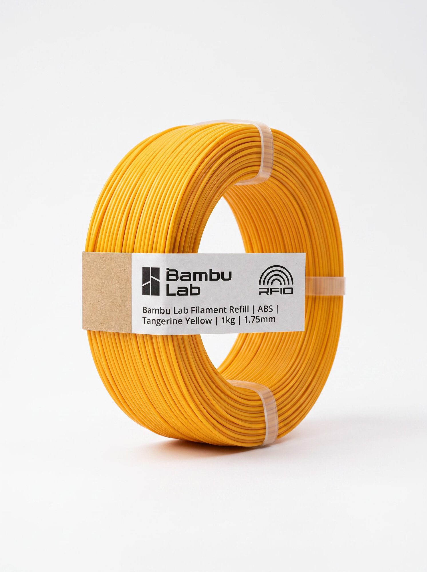 Пластик Филамент Bambu Lab ABS Tangerine Yellow (Мандариново-жёлтый), 1 кг, 1.75 мм без катушки (Refill) для 3D-принтера 40402