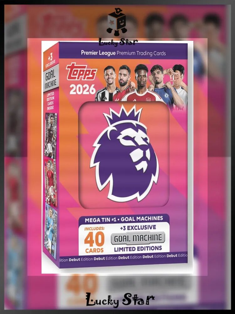 2025 Topps Premier League Debut Edition Cards Big iron box- содержит 4 упаковки (40 карточек)