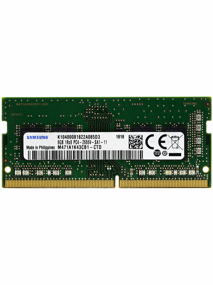 Модуль памяти для ноутбука SODIMM DDR4 8GB PC21300 2666МГц Samsung M471A1K43CB1-CTD
