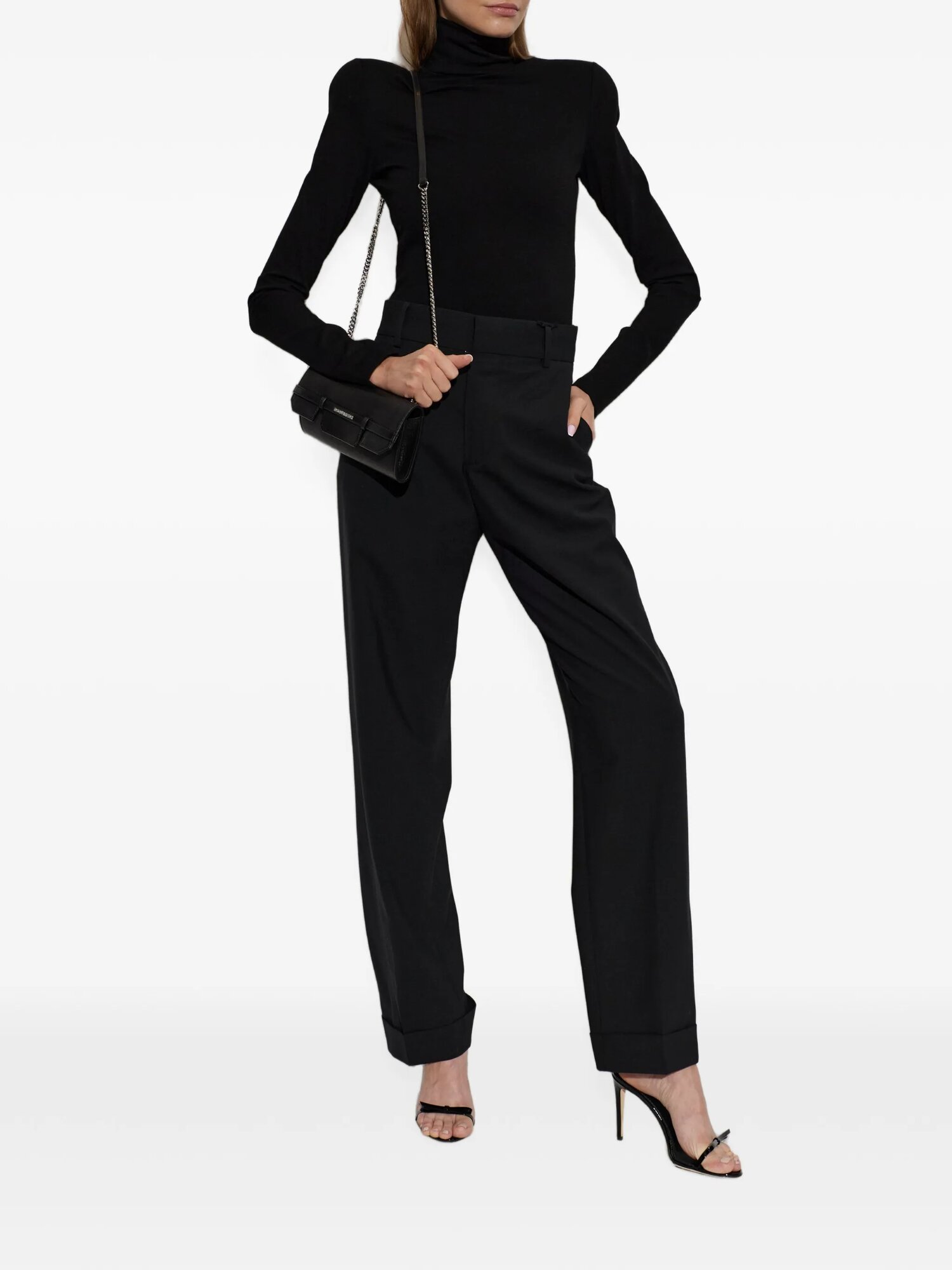 Топ DSQUARED2 Shoulder-pad turtleneck top, размер 42 — фото 1