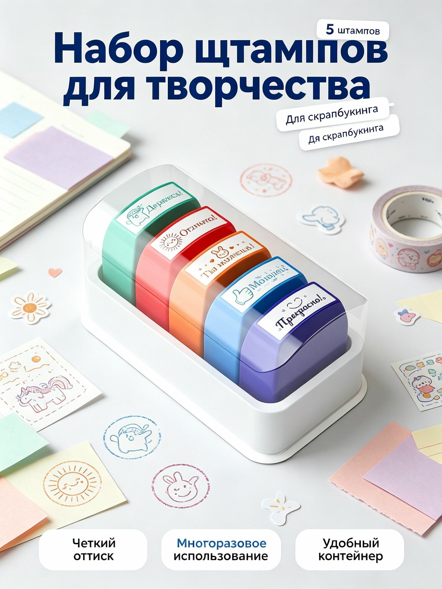 Набор универсальных печатей для учителя начальных классов