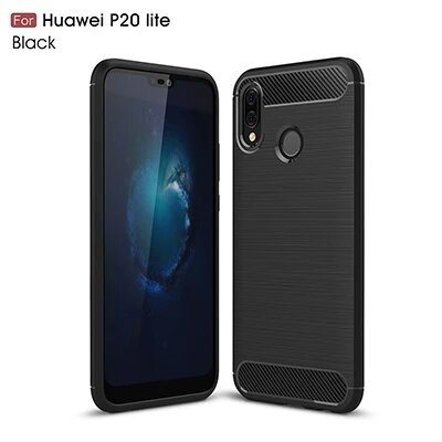 Для Huawei P20 Lite ANE LX1 Чехол Противоударный силиконовый бампер Прочный ТПУ Мягкая Черный, Black