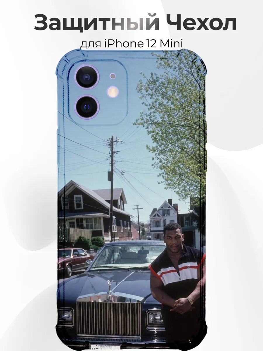 Чехол iPhone 12 Mini Майк Тайсон и Rolls-Royce