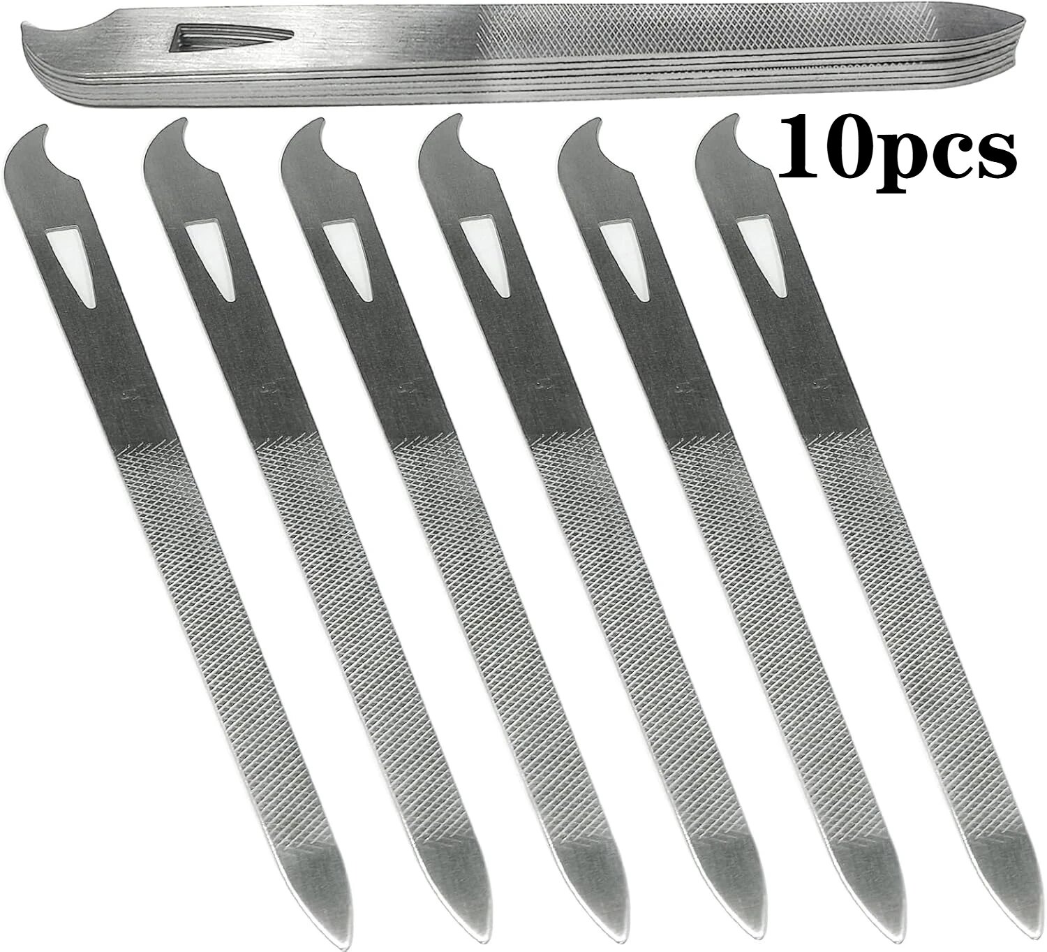 Двусторонние пилки для ногтей из нержавеющей стали 10pcs(box)