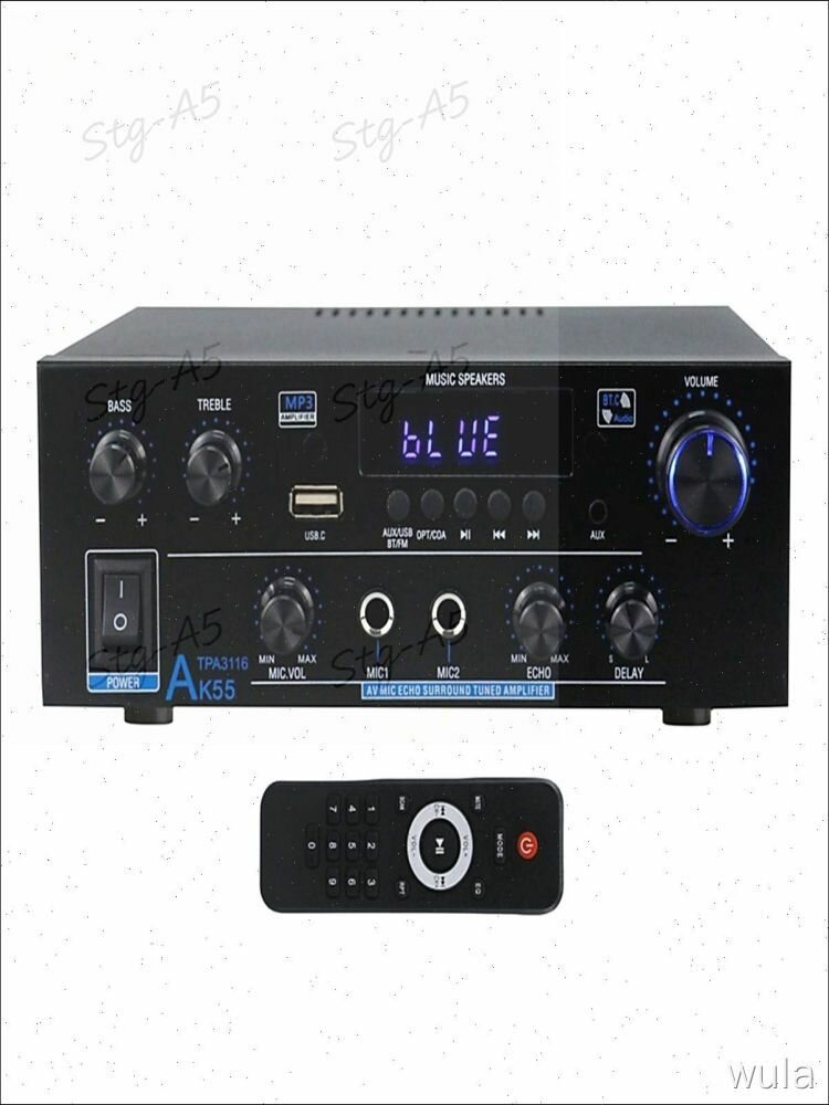 Домашний усилитель мощности AK55 900 Вт Макс 2.0 канальный Bluetooth аудио Hifi усилитель караоке музыкальный плеер EU Plug
