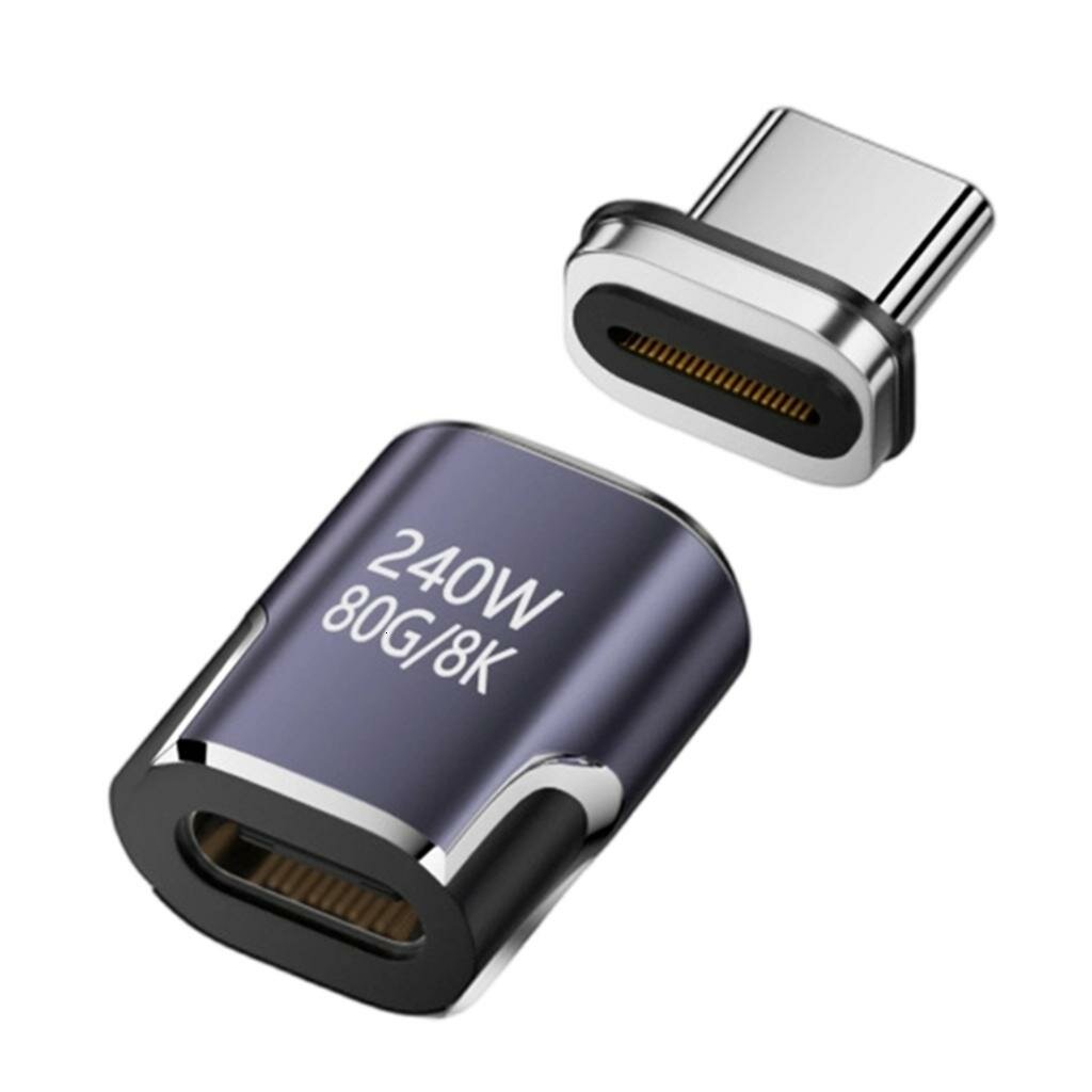Магнитный кабель Type-C 240W 80Gbps, Серый фиолетовый