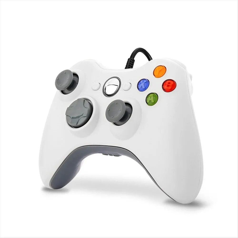 USB Проводной Игровой Контроллер Joypad Gamepad Для Игровой Системы ПК, Белый