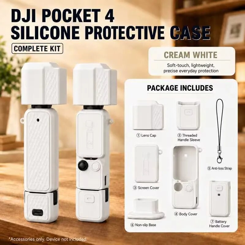 Чехол Lapgood для dji pocket 4 White 6 Pcs Set Силикон