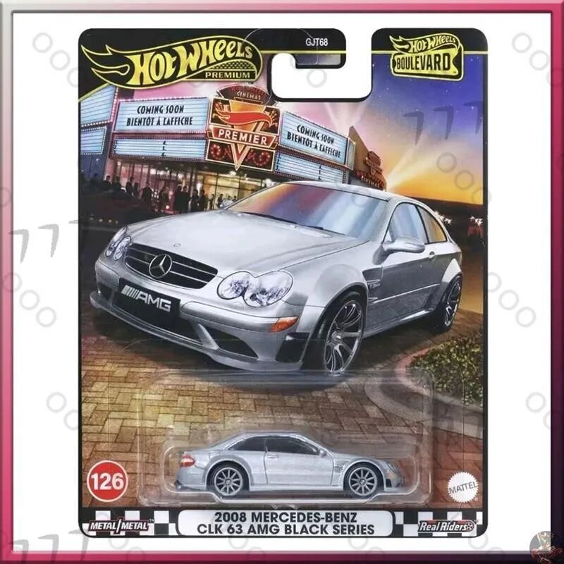 Hot Wheels Premium Boulevard 2008 Mercedes-Benz CLK 63 AMG Black Series, масштаб 1:64, металл, GJT68