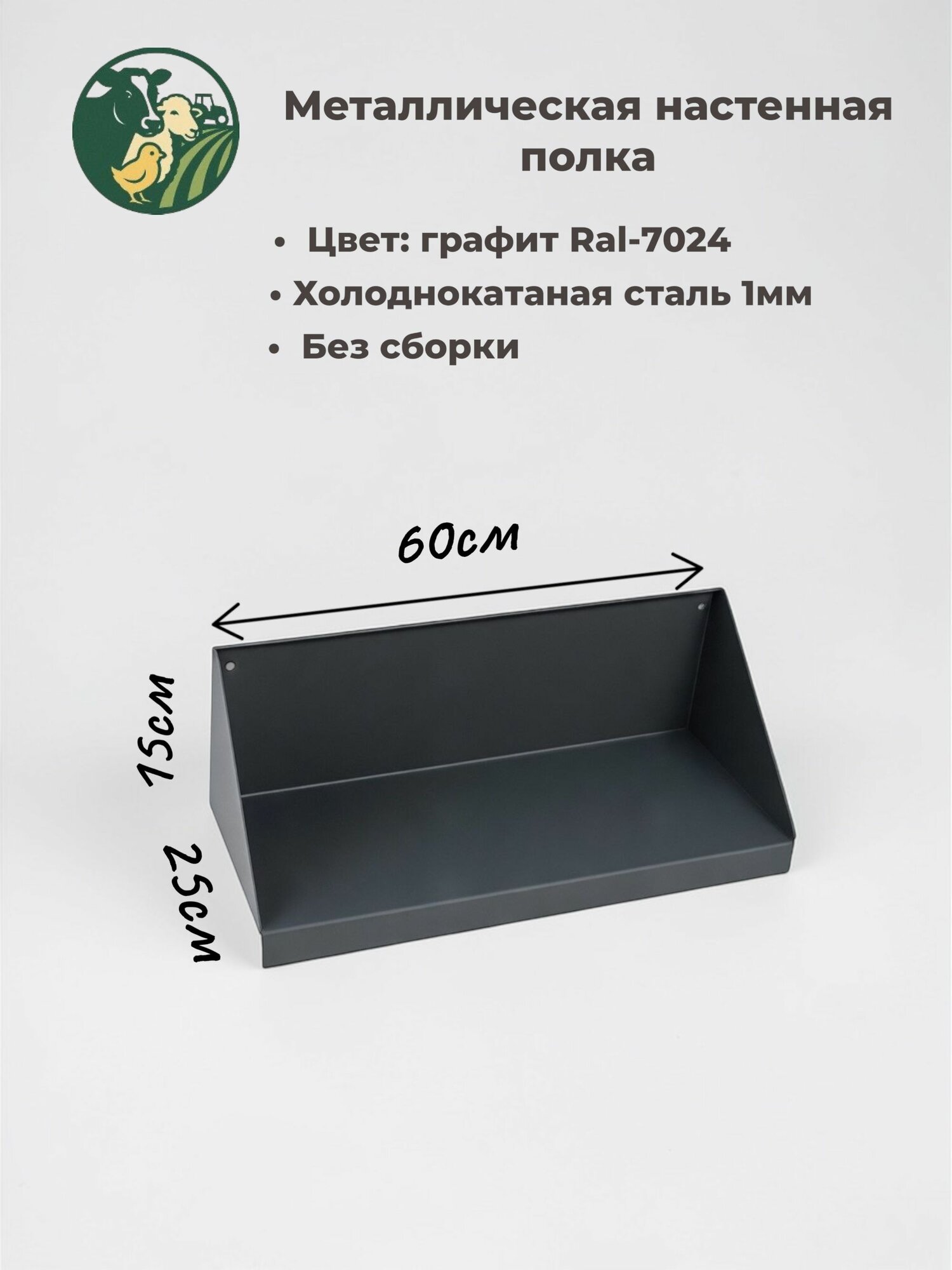 Полка Grafit Mini 60*25