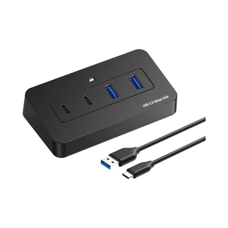 USB-сплиттер 5 Гбит/с, 4 порта, USB-кабель длиной 0,3 м