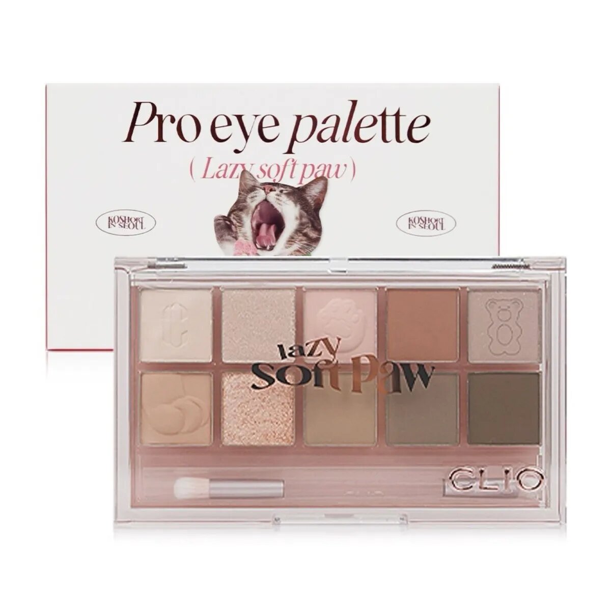 CLIO Lazy Soft Paw palette / Палетка теней для век Клио 10 оттенков ТОН 20. Южная Корея