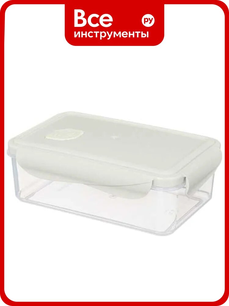 Контейнер для продуктов герметичный прямоугольный Phibo с клапаном, ECO STYLE, 1.1л, светло-серый 433121430