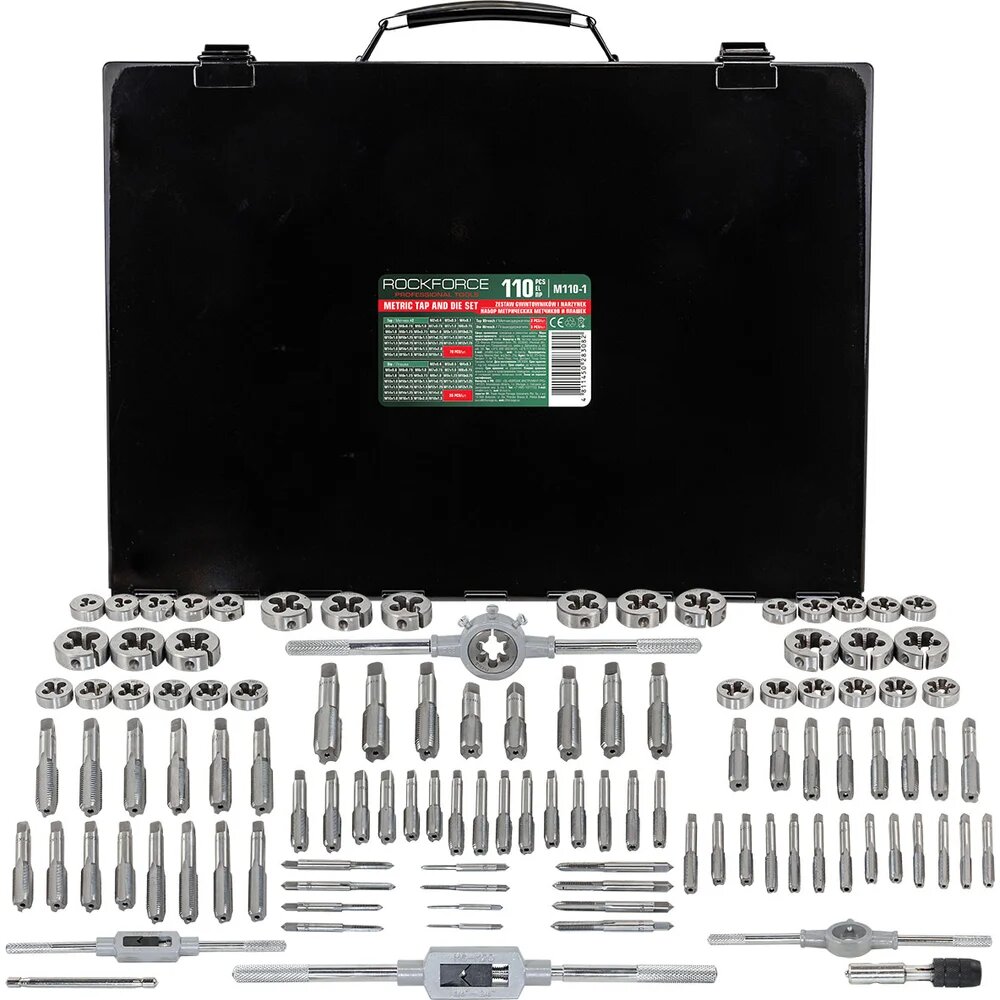 Rockforce Набор метрических метчиков и плашек 110 предметов RF-M110-1(63008)