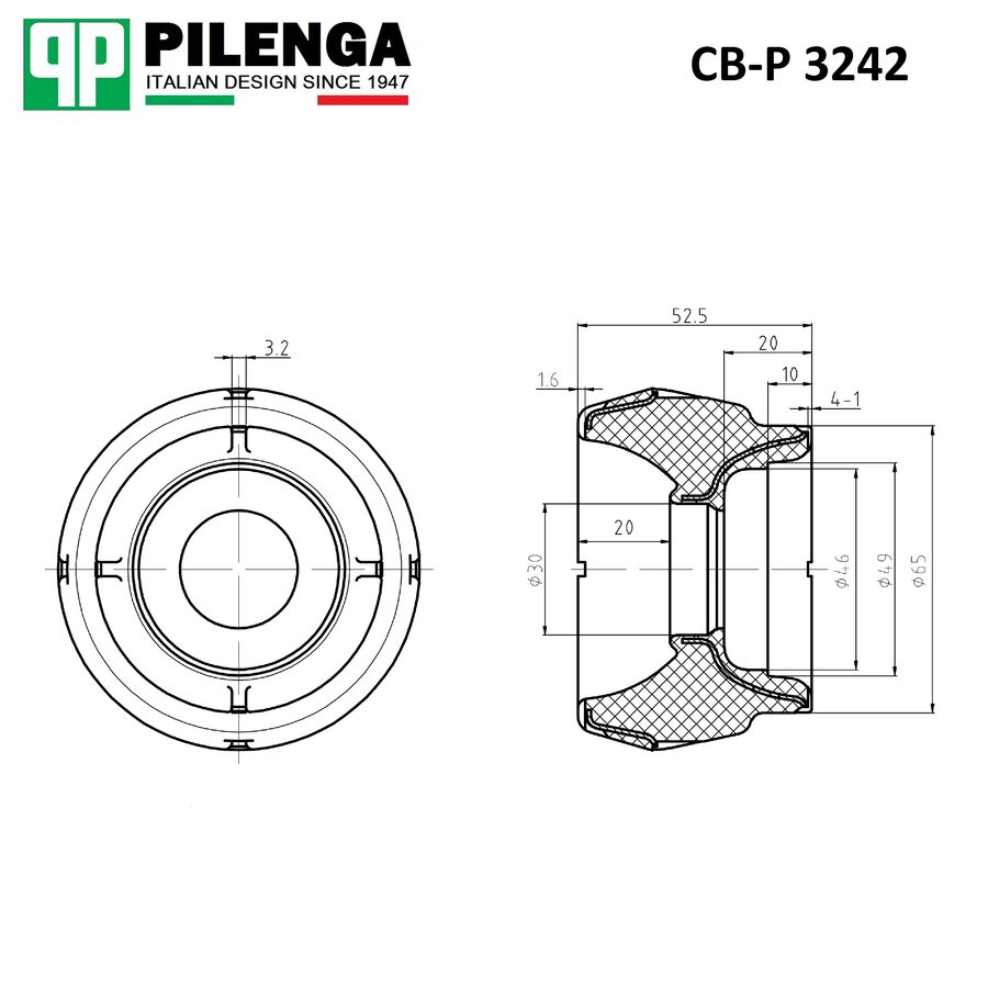 Верхняя Опора Стойки Амортизатора С Подшипником (PILENGA CB-P 3242)