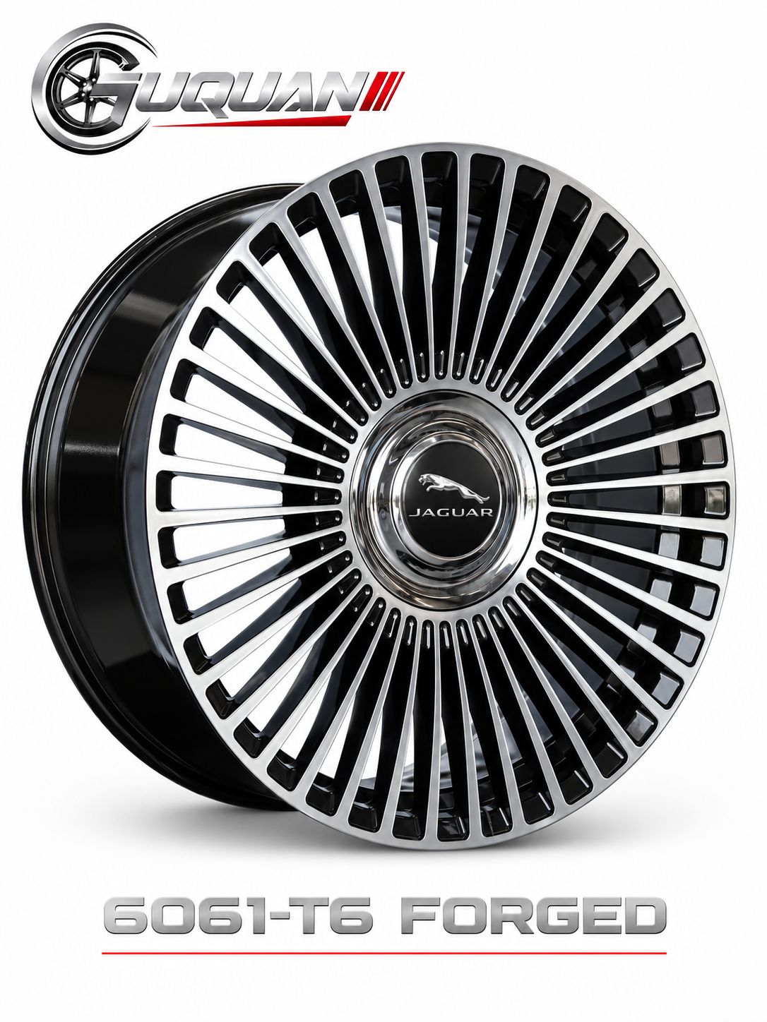 Кованый колесный диск ABW 3243E2085-3 R20 8.5J ET35 5x108, глянцевый черный с проточенной лицевой поверхностью