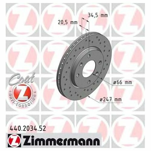 Диск тормозной передний Zimmermann 440203452