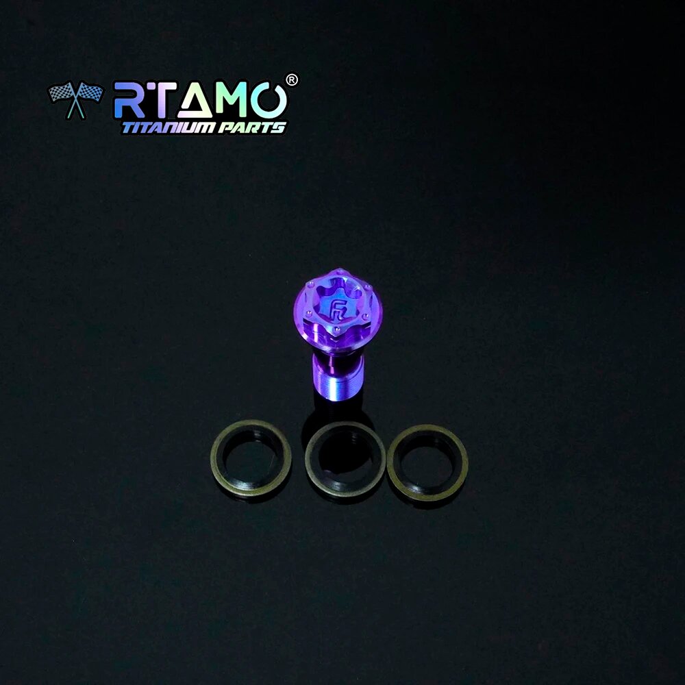 RTAMO Титановый болт банджо M10X1.0 для мотоцикла Purple (1Piece)