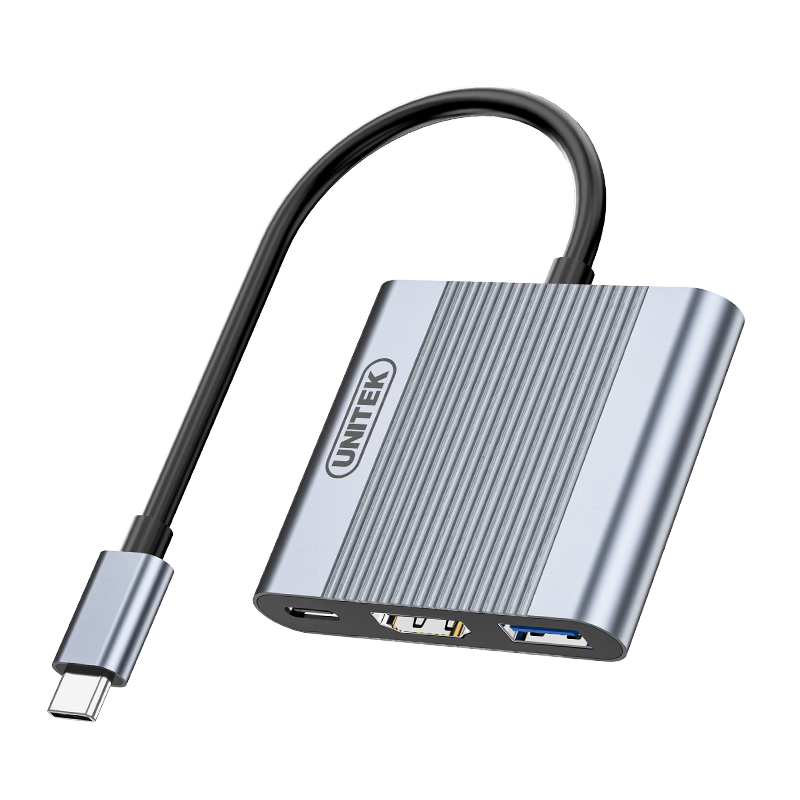 Тип-С к HDMI 4K адаптер с USB 3.0 и зарядкой PD 100Вт для подключения к ноутбуку Модель：Тип-С к HDMI + USB 3.0 + PD