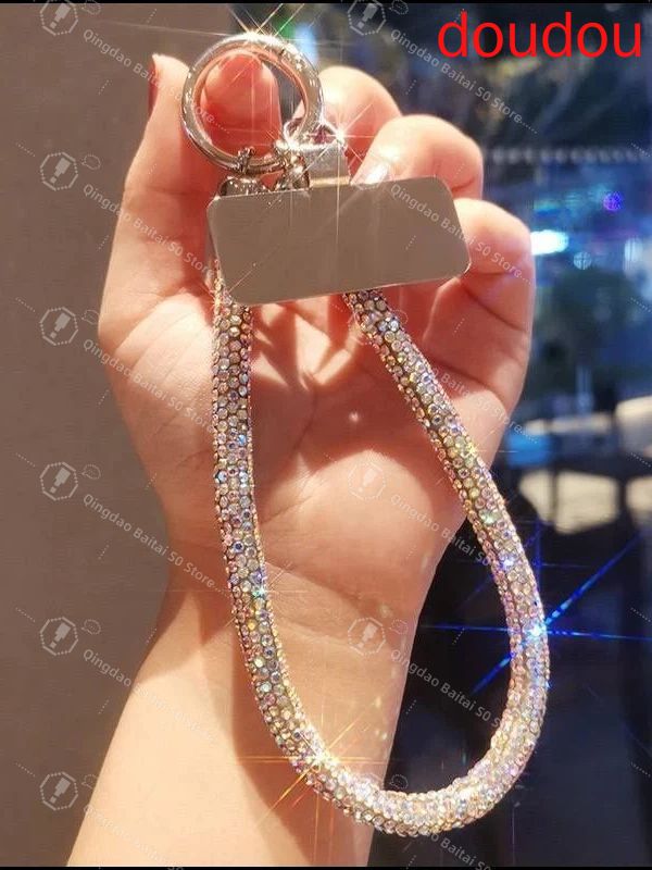 Шнурок ремешок для телефона на руку со стразами, разноцветный