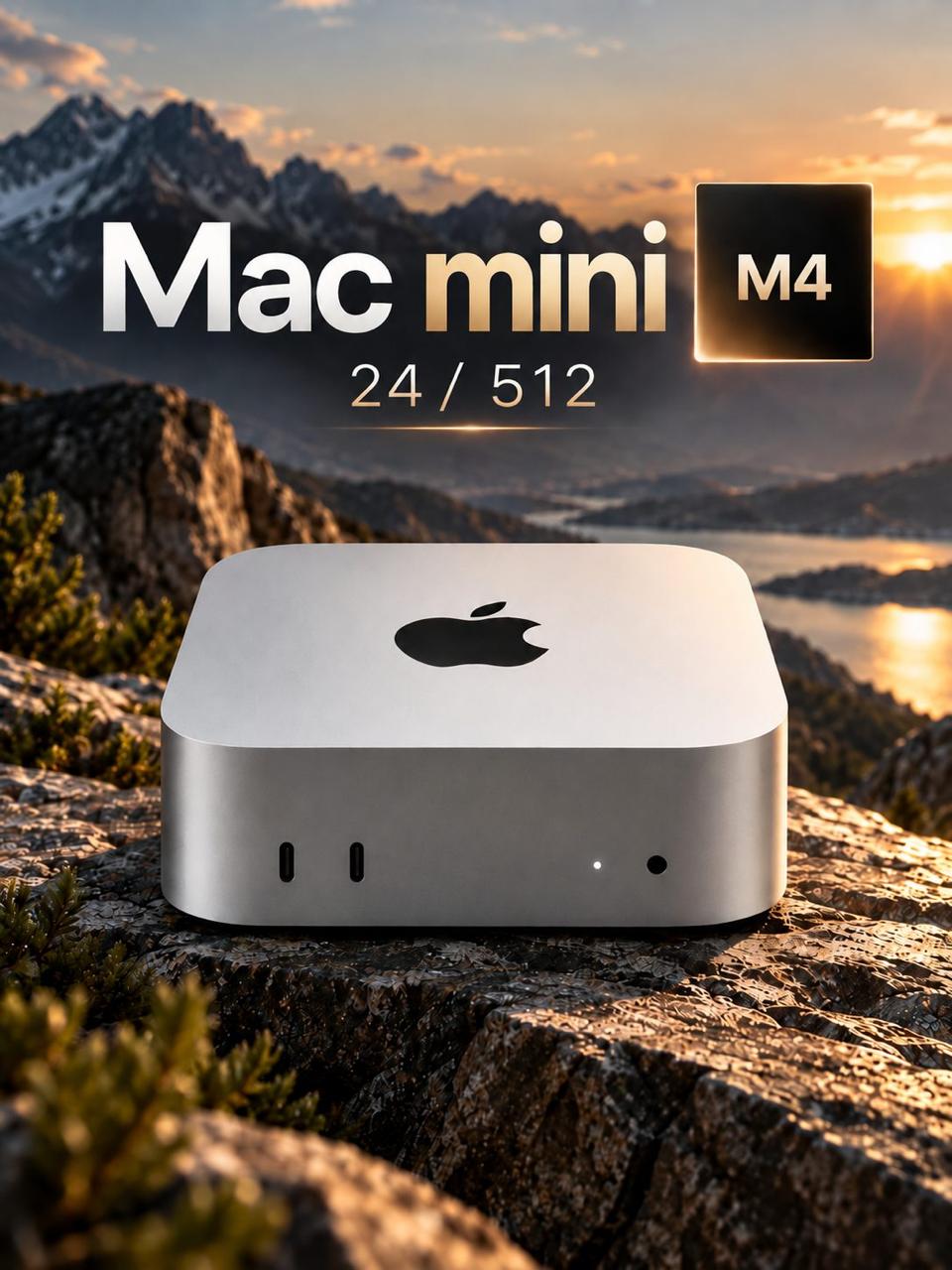 Настольный компьютер Apple Mac mini, 2024 (M4 10-Core, GPU 10-Core, 24GB, 512GB), Серебристый Silver (MCYT4)