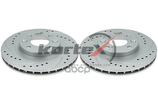 Диск торм. RENAULT LOGAN II 13- перед. вент. (d=258mm)(Geomet/перфорация+насечки)(к-т 2шт) KD-SET512 KORTEX арт. KDSET512