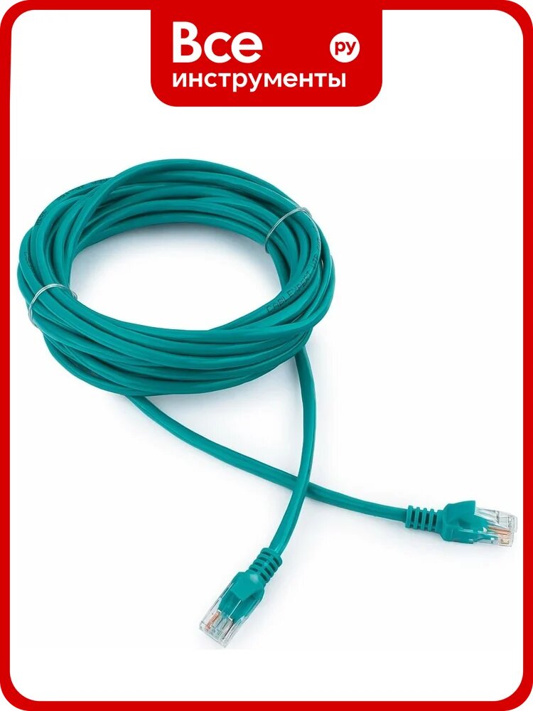 Многожильный патч-корд Cablexpert UTP кат.5e, 5м, литой, зелёный PP12-5M/G