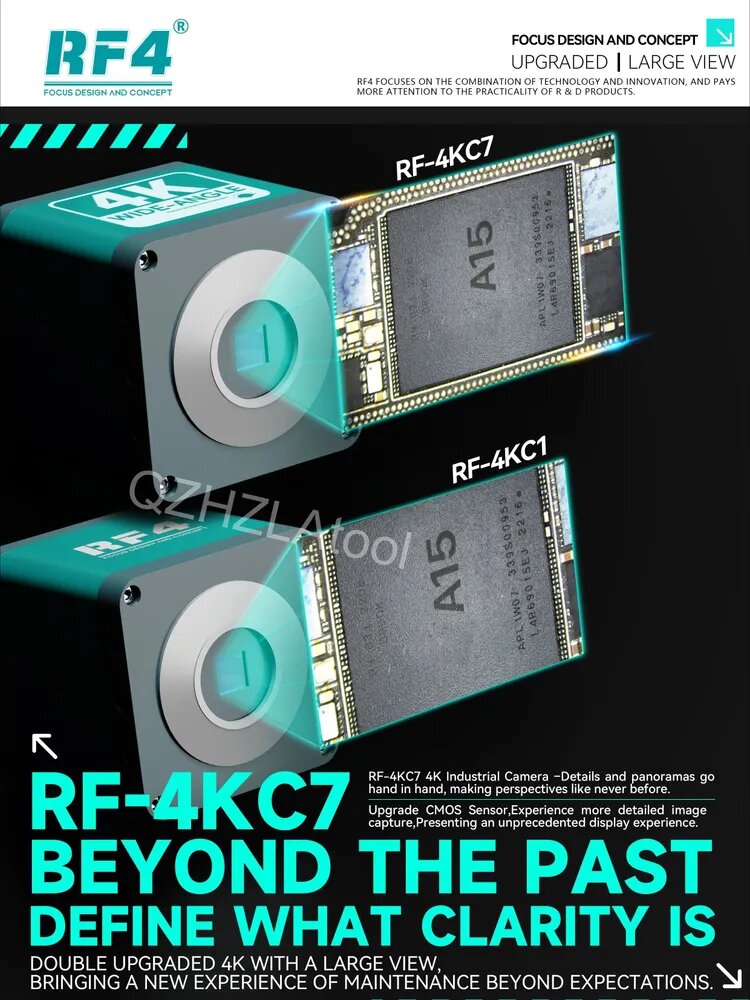 RF4 4KC7 Промышленная 4K-камера обеспечивает значительное расширение поля зрения, сохраняя высокое качество изображения.