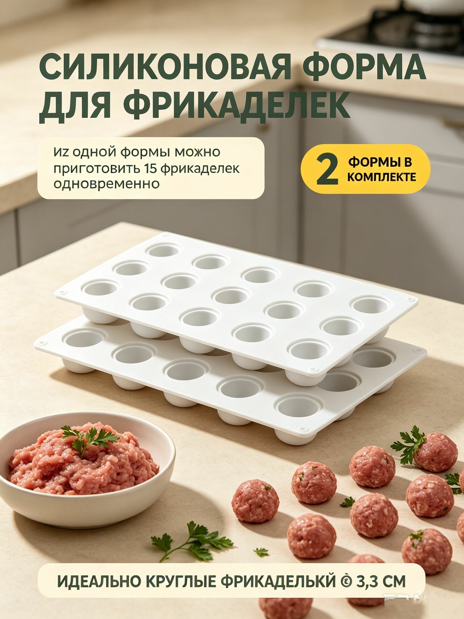Форма для выпечки 20 см x 20 см 2 шт пищевой силикон квадратная белый