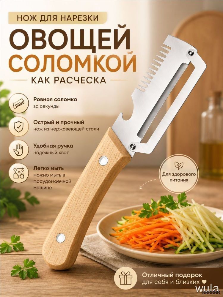Нож для нарезки овощей соломкой как расческа