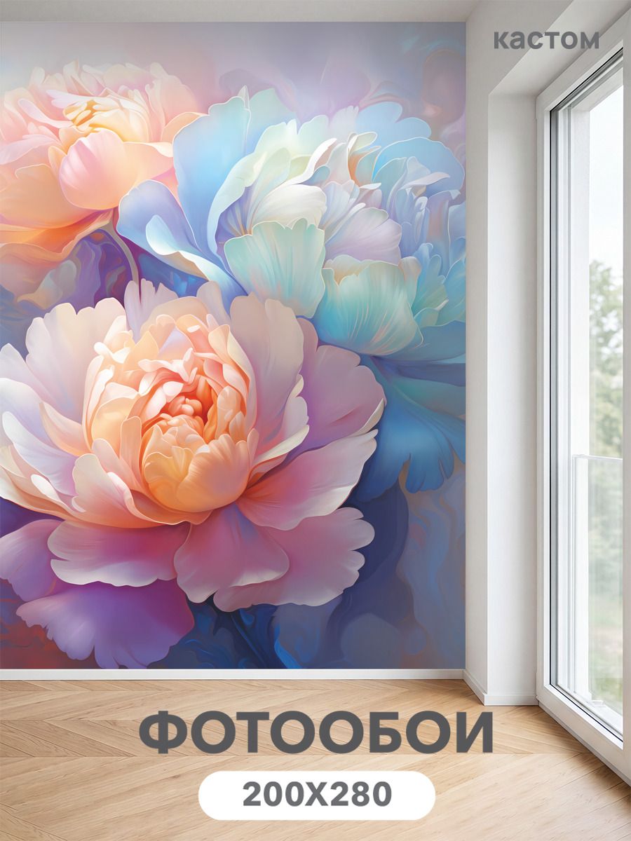 Фотообои на стену флизелиновые 3d цветы и растения 200х270 см
