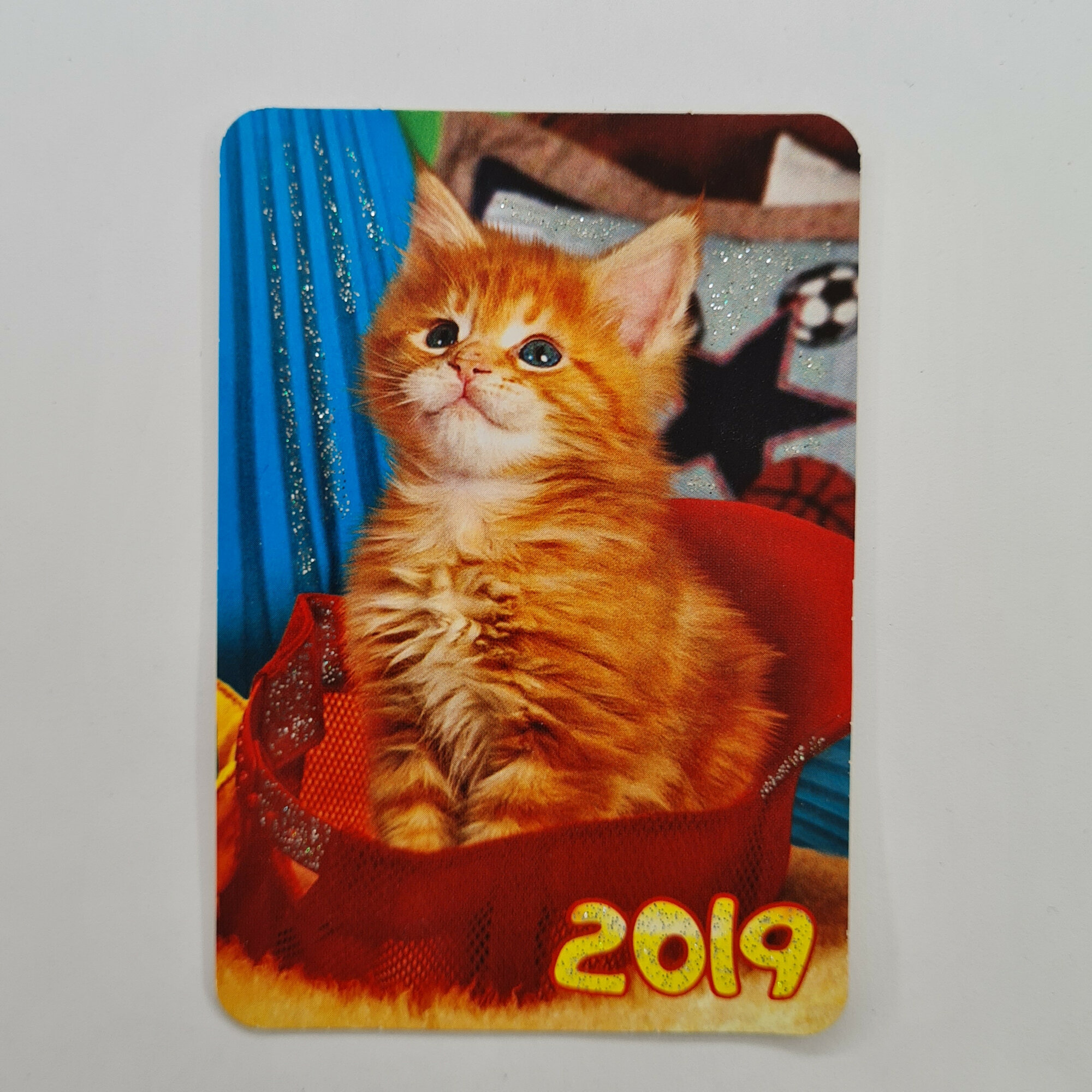 Карманный календарик 2019. Рыжий котенок, домашние животные. Календарь винтажный сувенир
