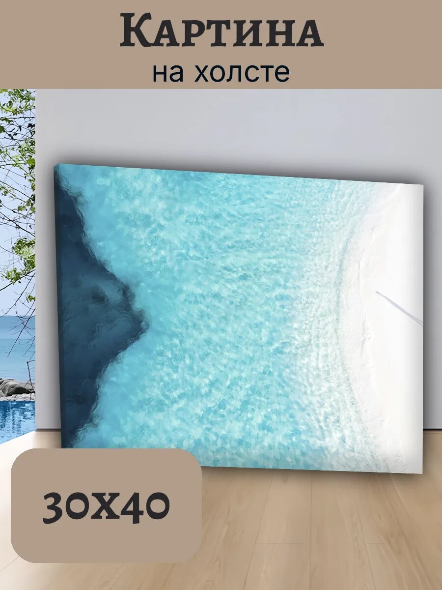 Картина Постер Мальдивы 30x40 аэрофотосъемка Лагуны