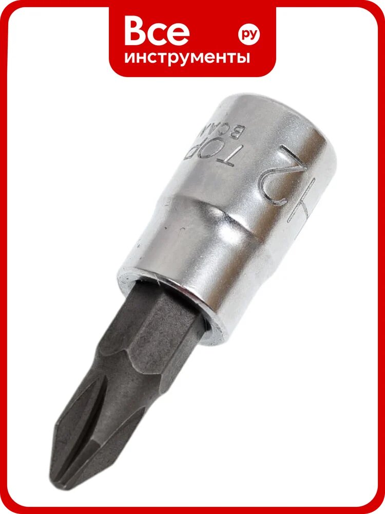 Головка торцевая со вставкой PH2, L=37 мм, 1/4"DR TOPTUL BCAA08P2