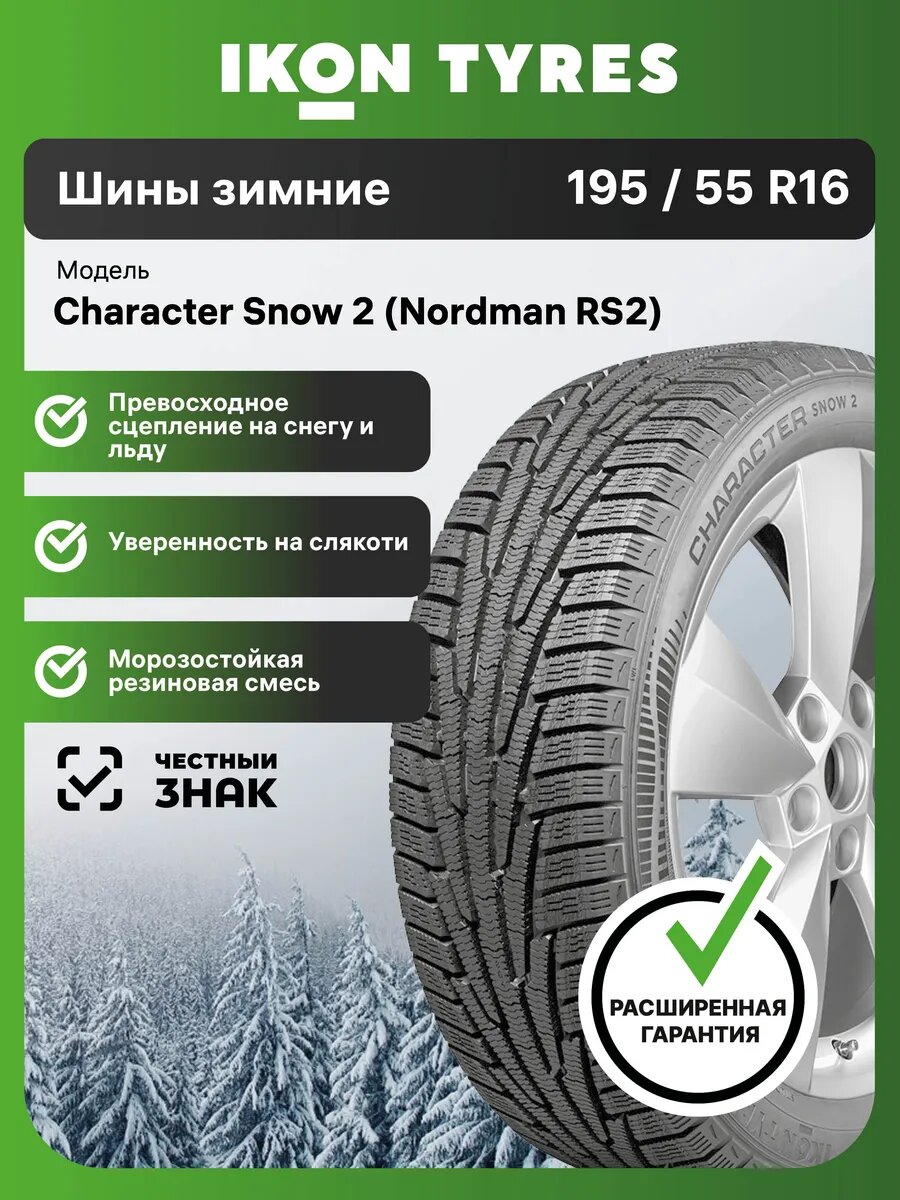 Шины зимние Ikon Tyres Character Snow 2 195/55 R16 91R нешипованные