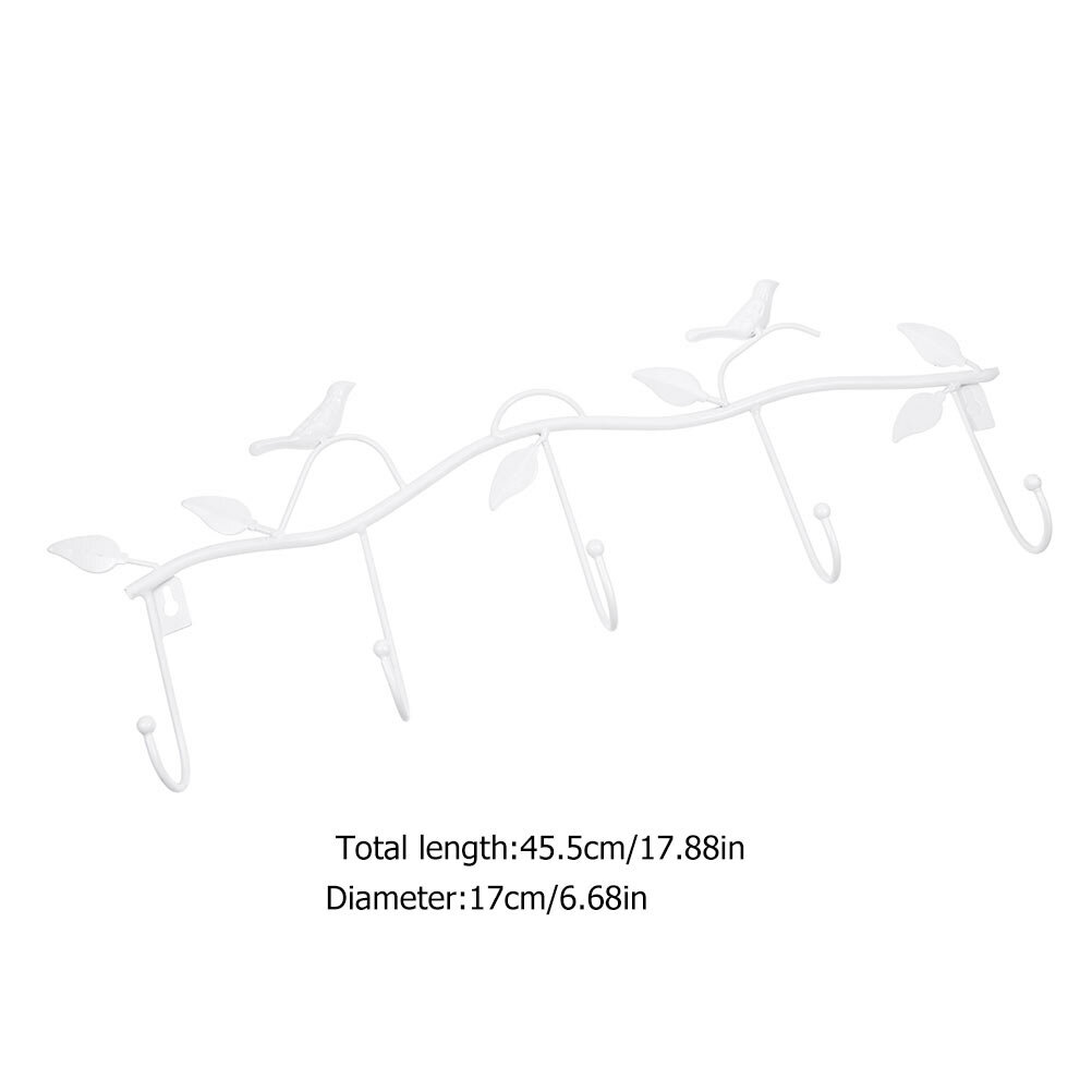 Листья Птицы Металлический Крючок Для Хранения Белый 45.50X17.00X5.00 См 1 Шт